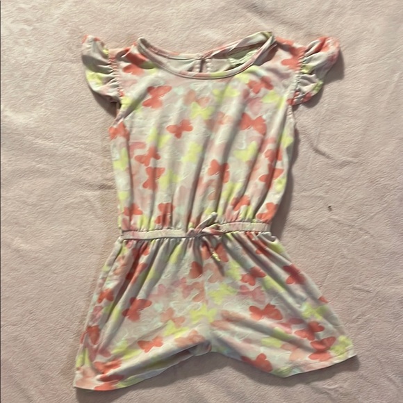 btween | One Pieces | Btween Pink And Yellow Flutter Sleeve Bodysuit ...